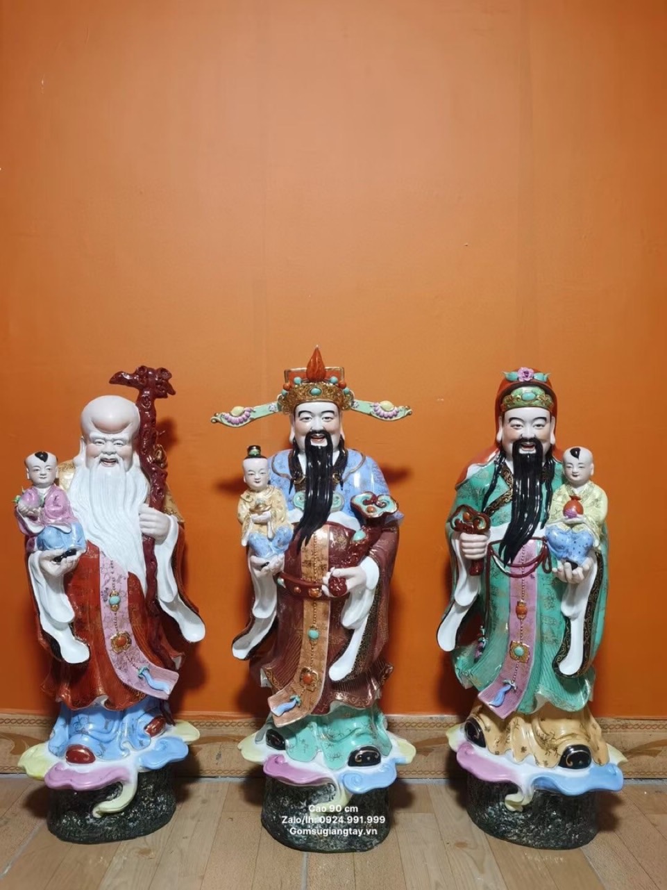 Bộ Phúc Lộc Thọ Vẽ Vàng Cao Cấp